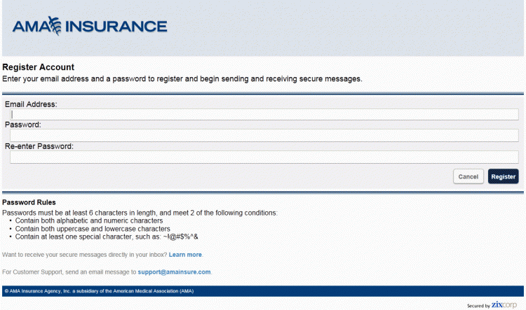 Recipient Experience - AMA Insurance Agency | ZixAware