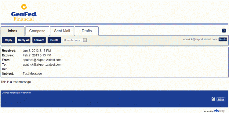 Recipient Experience - GenFed Credit Union | ZixAware