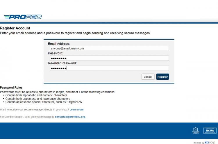 Receiving Encrypted Email - ProFed Federal Credit Union | ZixAware
