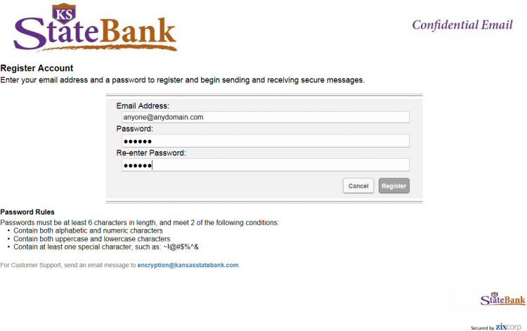 Recipient Experience - Kansas State Bank | ZixAware
