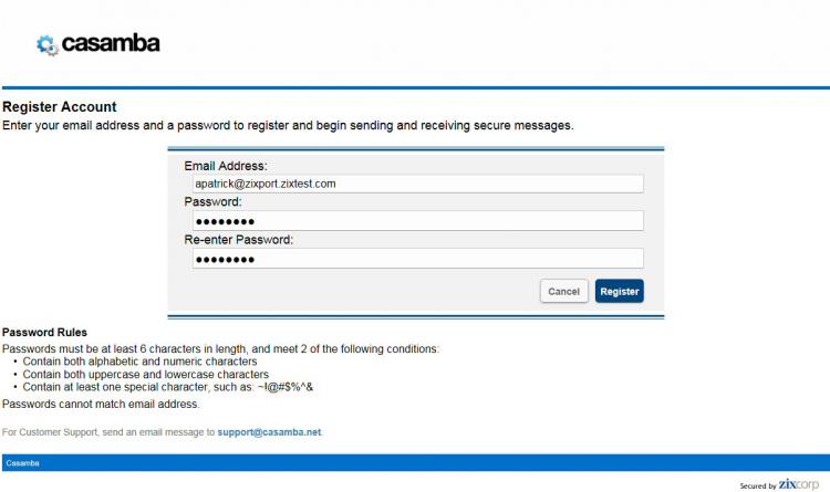 Recipient Experience - CASAMBA LLC | ZixAware