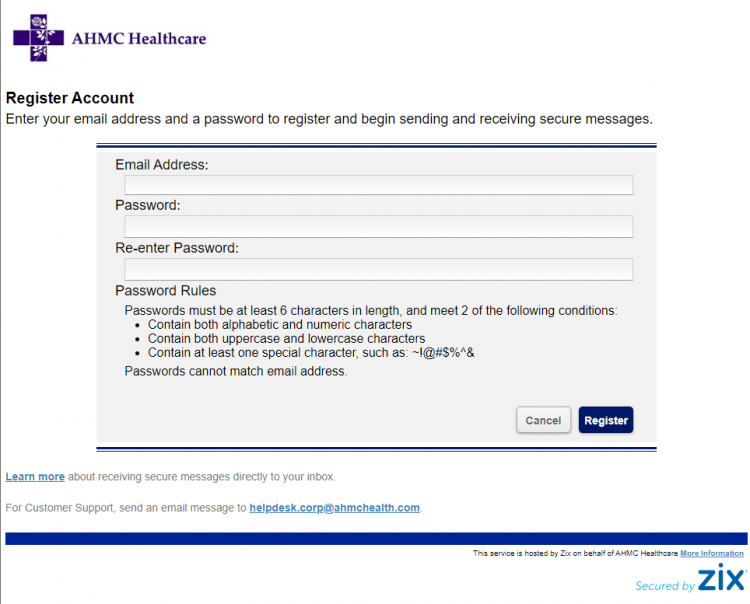 Recipient Experience - AHMC Healthcare Inc | ZixAware